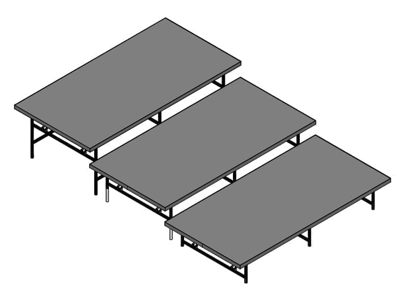 Staging 101 – 3 Tier Seated Riser - Intellistage Australia