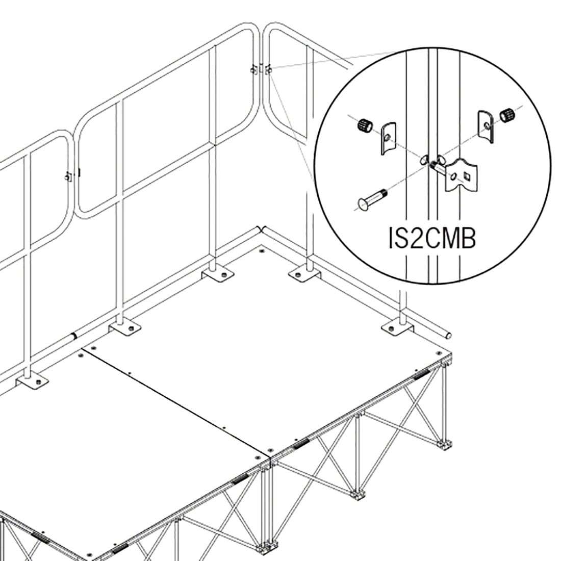 Guard Rail Corner Brackets - Intellistage Australia