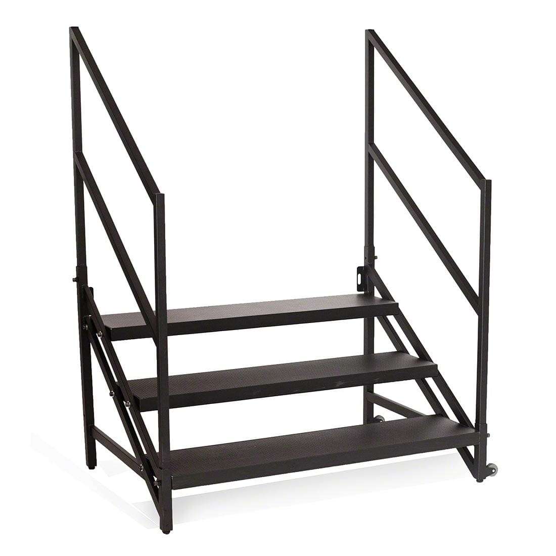 Stage Stairs with Wheels and Handrails for 80cm high stages – Intellistage